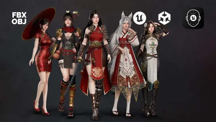 Fantasy Asian Girls Collection - Unreal Engine Asset | Assetsue